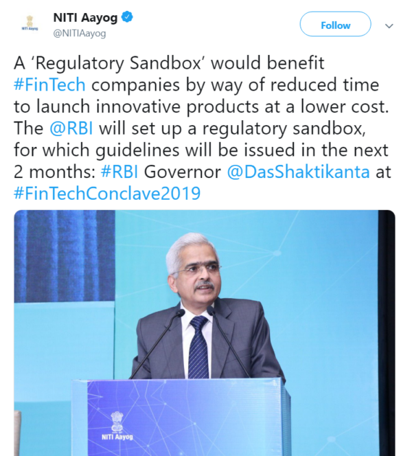 RBI To Set Up Regulatory Sandbox For Fintech Startups To Boost Innovation